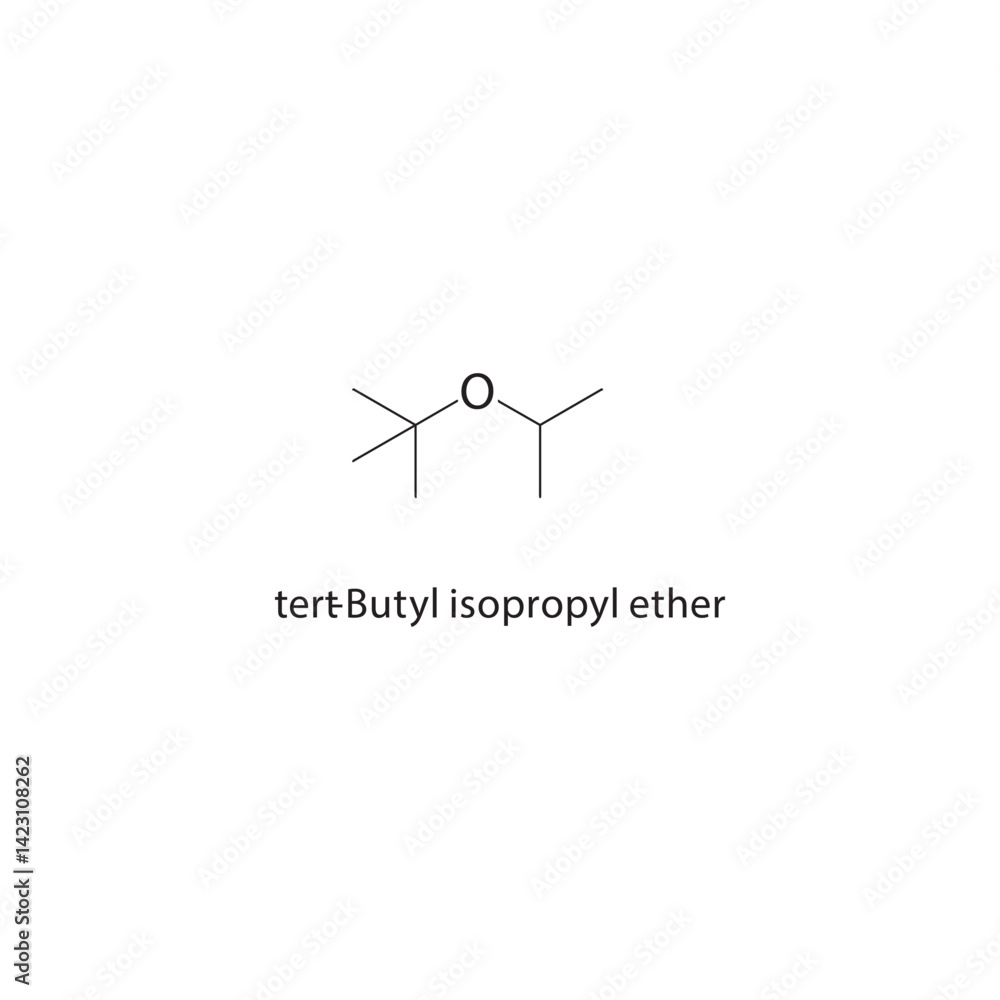 Vector de Stock tert-Butyl isopropyl ether skeletal structure. Ether compound schematic ...