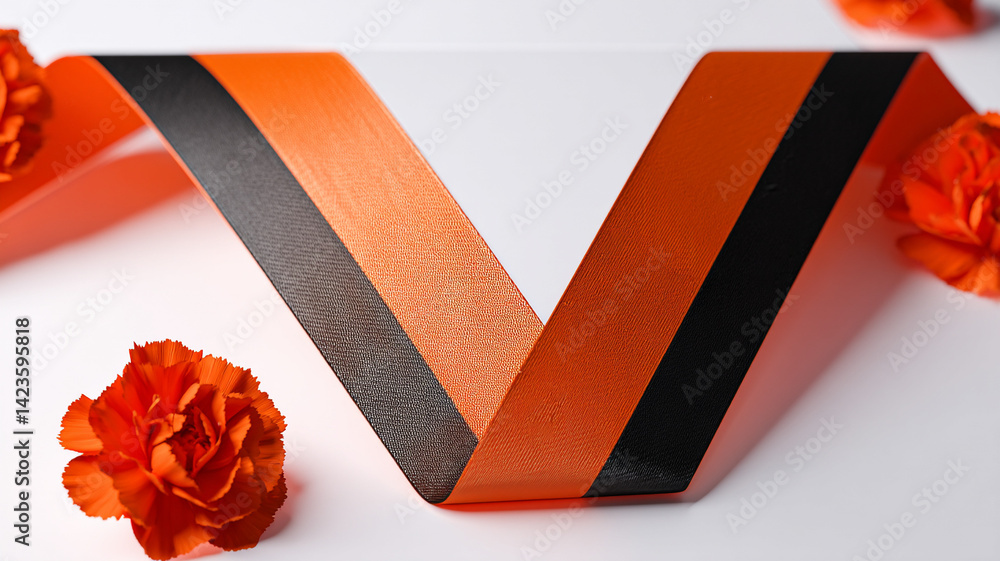 The concept of Victory Day on May 9th. Flowers of Red carnations on a ...