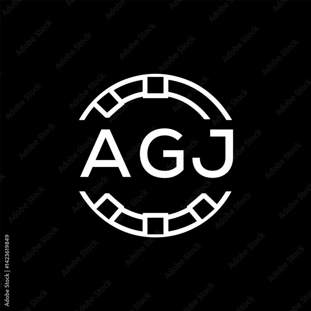 WebAGJ letter logo. AGJ blue image on white background. AGJ Monogram ...