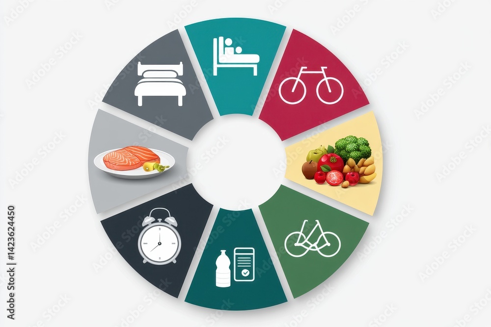 Healthy Lifestyle Wheel A circular infographic with segments showing ...