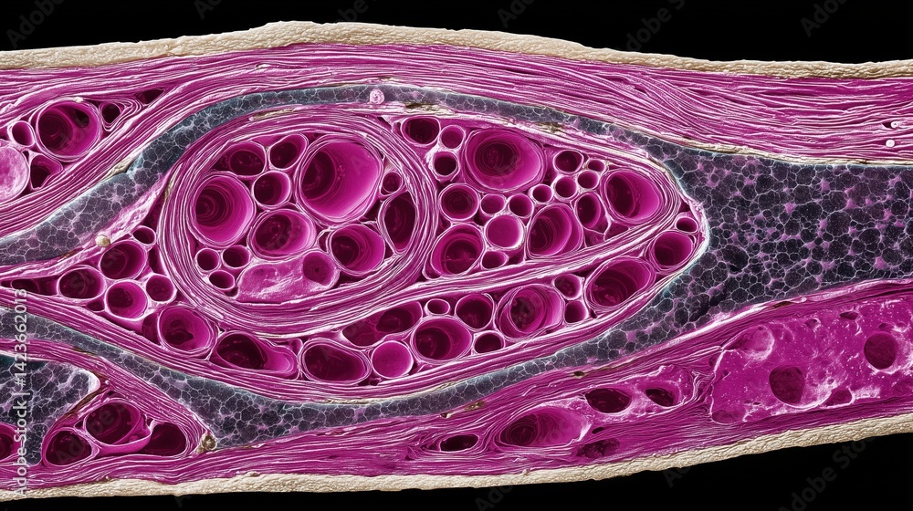 Sturge-Weber Syndrome Awareness Month. Dermatological cross-section of ...