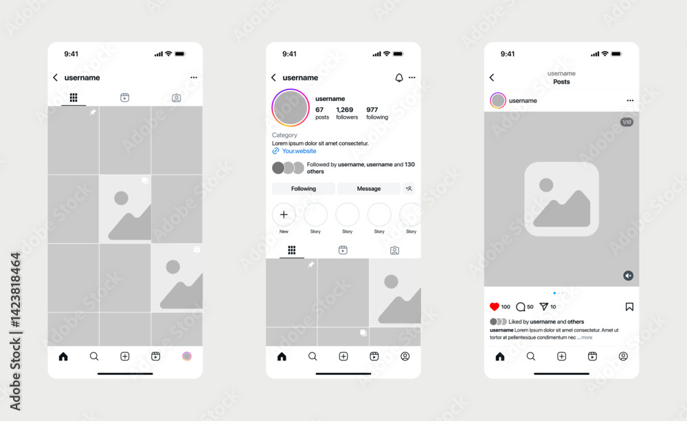 Instagram new grid size template update 2025 – Instagram social network ...