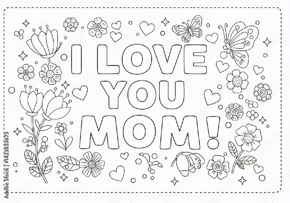 Flowers Mother's Day coloring page, easy coloring page. Ready to print ...