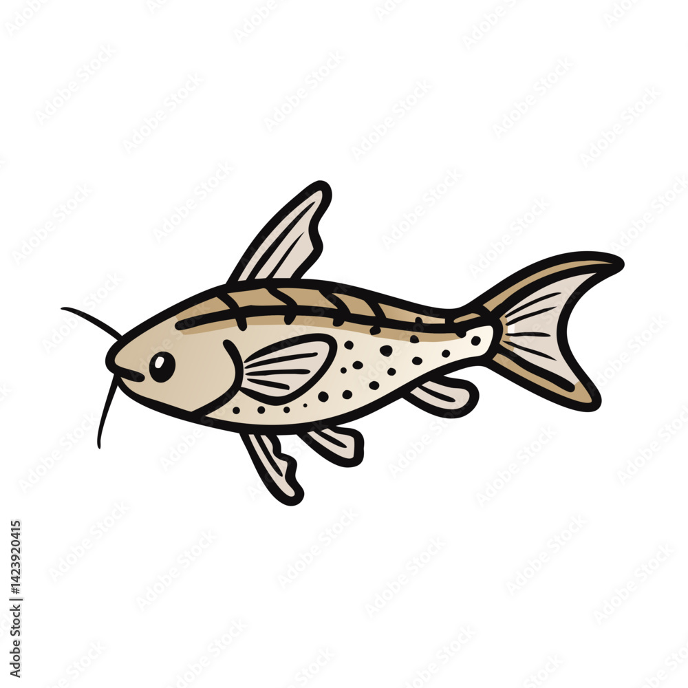 corydoras catfish icon, corydoras catfish vector illustration-simple ...