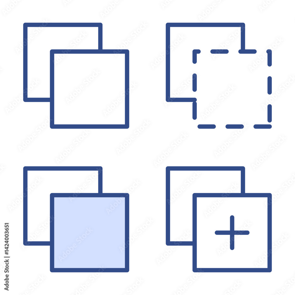 Vetor Copy paste system icon set vector isolated. Collection of simple ...