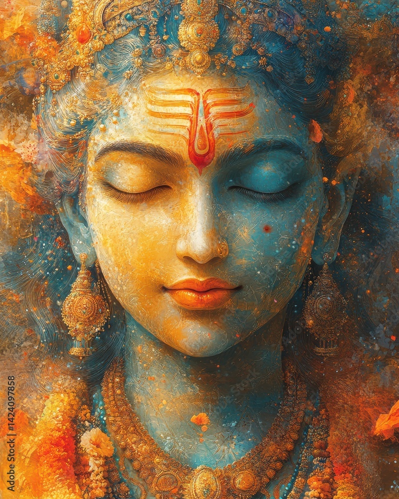 cosmic form of Ardhanarishvara, half Shiva, half Parvati, divine fusion ...