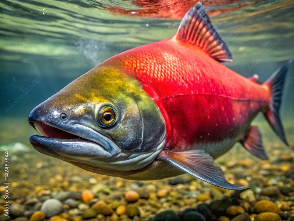 Kokanee Salmon Identification: High-Resolution Close-up of Adult Fish ...