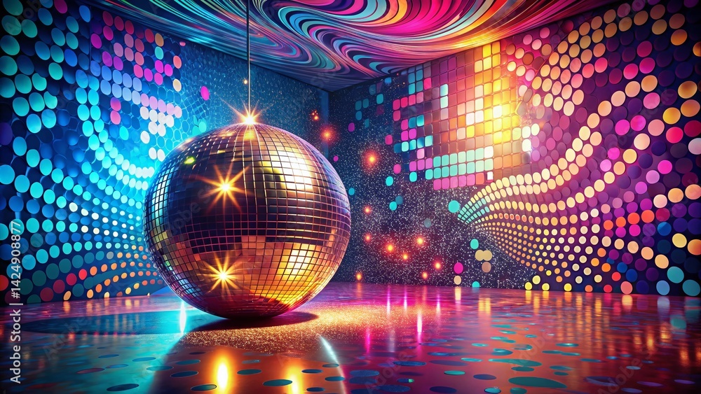 Retro Disco Party Wallpaper: 70s Glam Studio Nightclub Flyer Design ...
