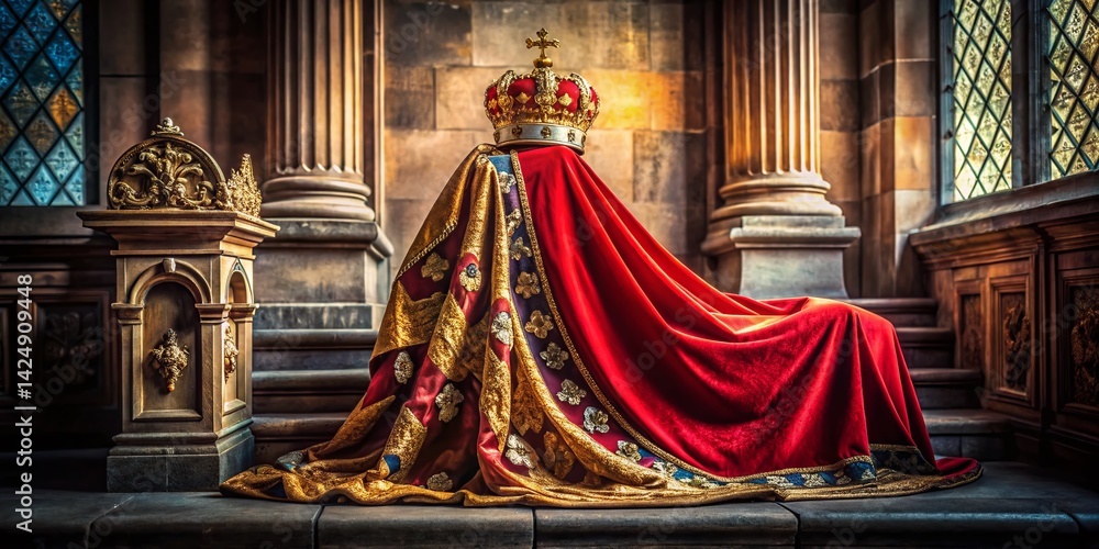Royal Medieval Mantle, Crown, Heraldic Symbols: Gorgeously Detailed ...
