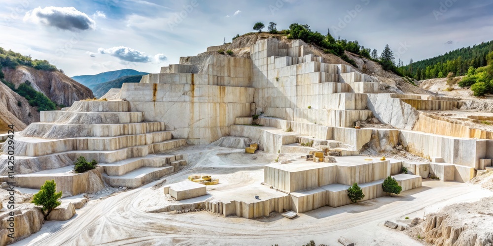 Dolomite Quarry Landscape: Aerial View, Industrial Mining, Stone ...