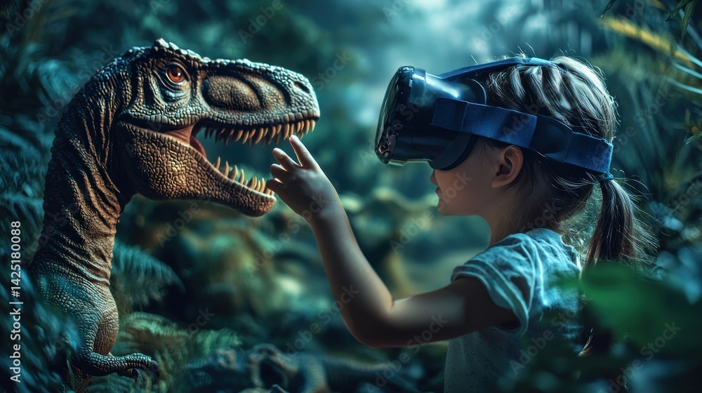 Virtual Dinosaur Encounter: A Girl's Journey Through Prehistoric Worlds ...