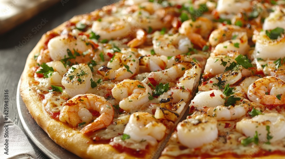 Seafood Pizza with Calamari, Shrimp, and Scallops - Ultimate Stock ...
