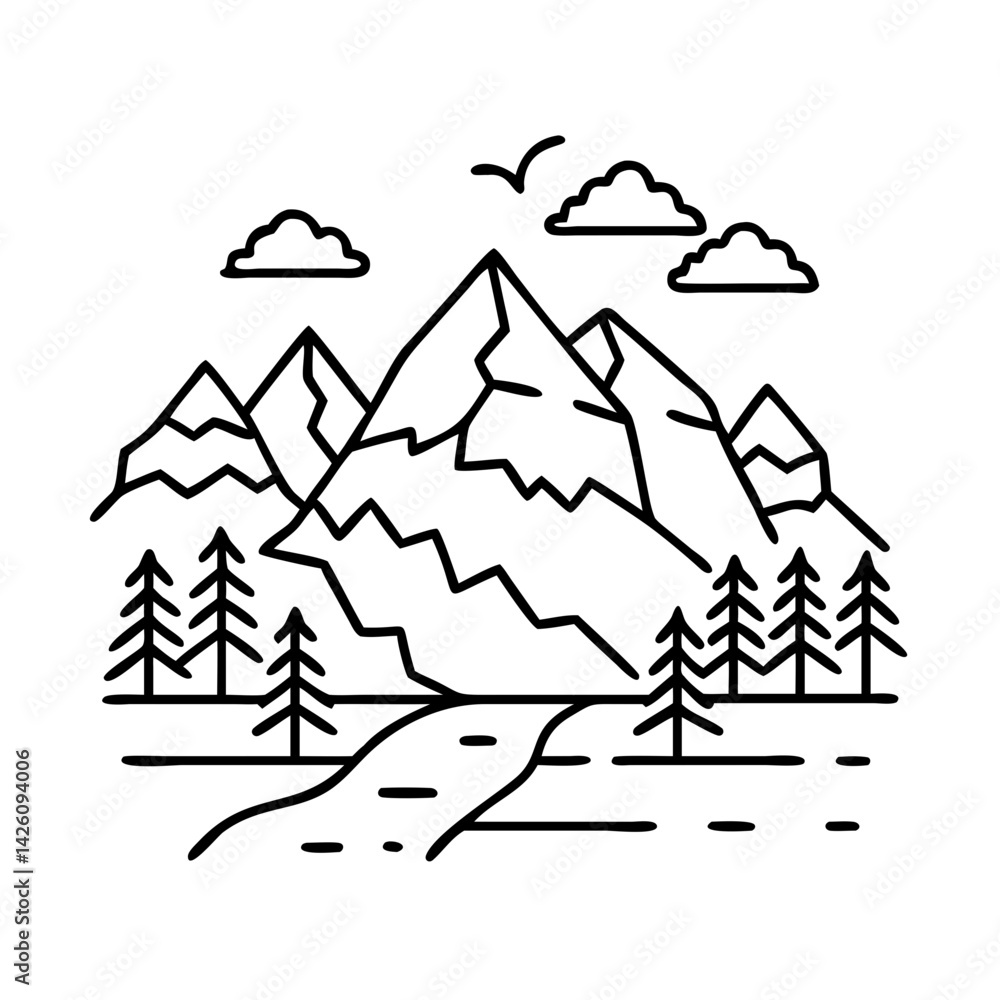 Stock-Vektorgrafik „banff national park icon, banff national park line ...