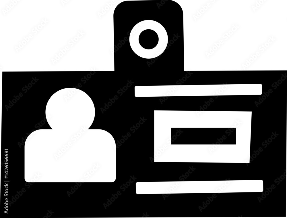 ID Card icon set. ID Card with Circle tick approved symbol. Driver's ...