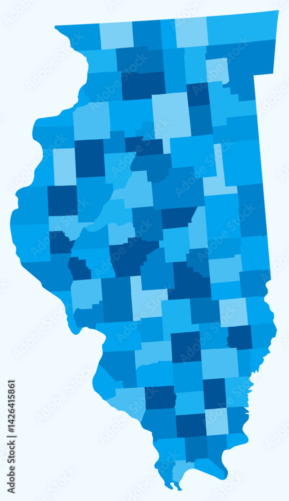 Map of Illinois with counties. Just a simple state border map with ...