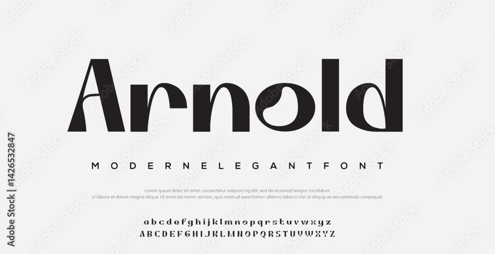 Arnold Abstract modern thin line font alphabet. Technology digital neon ...