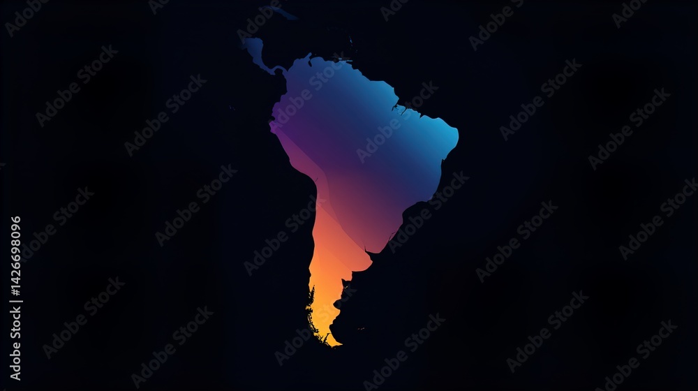 Ilustración de Stock Latin America Map Modern Style Cartography ...