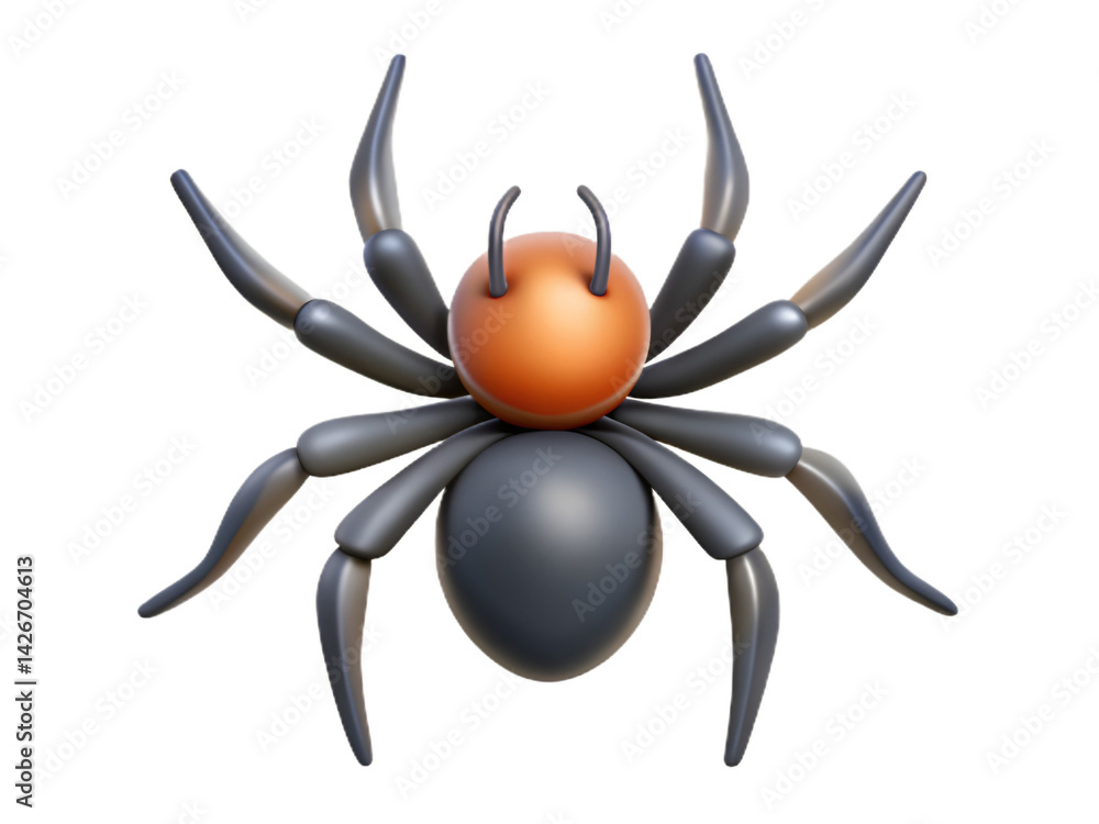 Spider Cartoon Illustration with Round Body and Eight Legs Stock ...