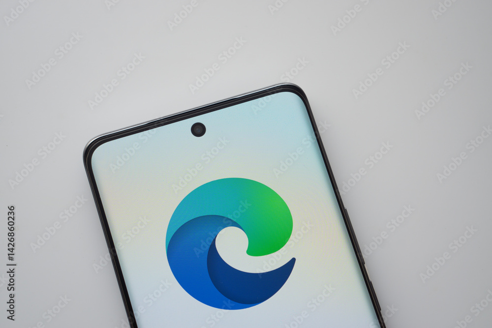 Dhaka, Bangladesh - 17 March 2025: The logo of the microsoft edge is ...