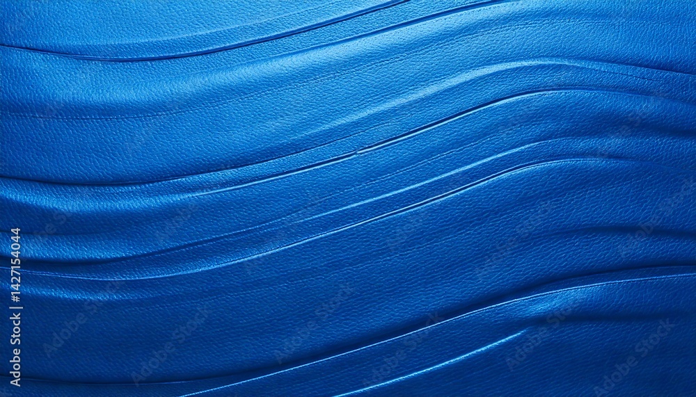 Textured blue raw plastic surface with ripple marks, semi-glossy finish ...