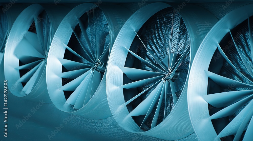 Duct fan blades of a modern air ventilation system Circular motion ...