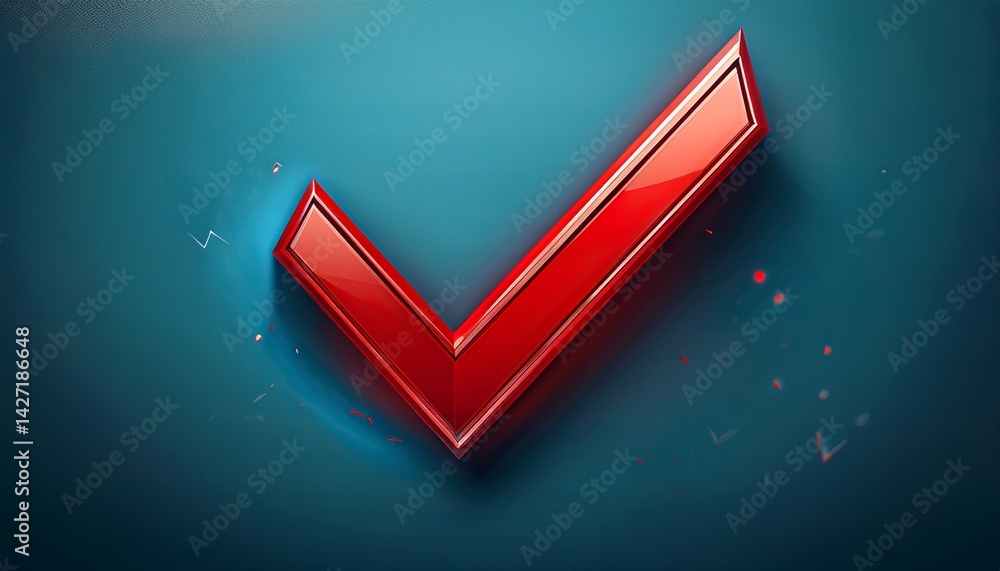 red check mark shows correct symbol with verification approval and ...
