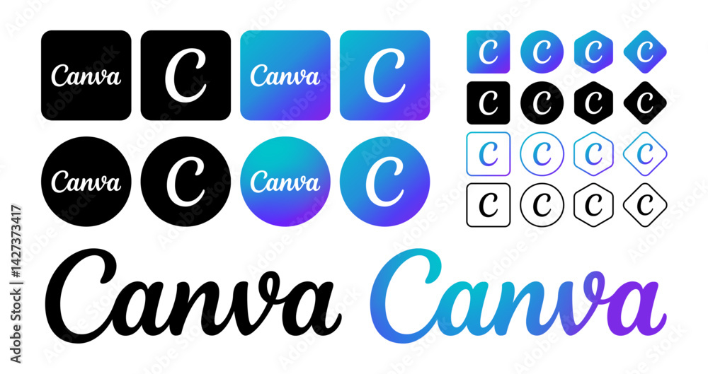 Vector de Stock Canva logo icon logo set Png & vector. Canva logo ...