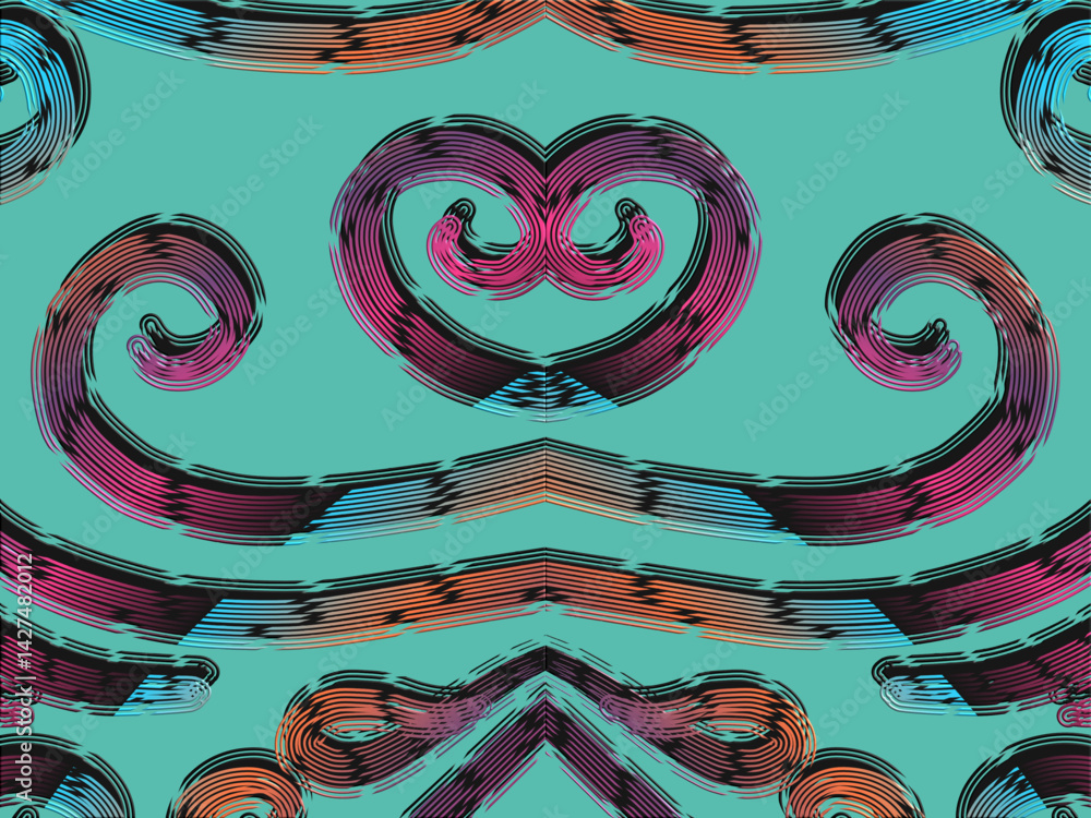 luxury traditional Indonesian Dayak batik design with aesthetic ...