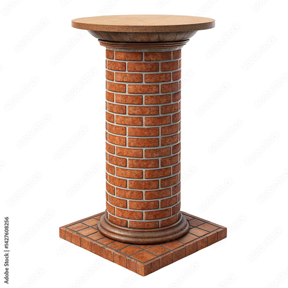 Sturdy brick pillar with round top png brick pillar png masonry column ...