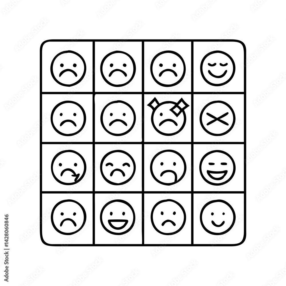 Vector de Stock mood tracker chart icon, mood tracker chart line art ...