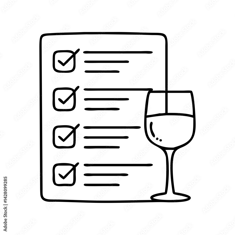 Stock-Vektorgrafik „wine tasting score sheet icon, wine tasting score ...