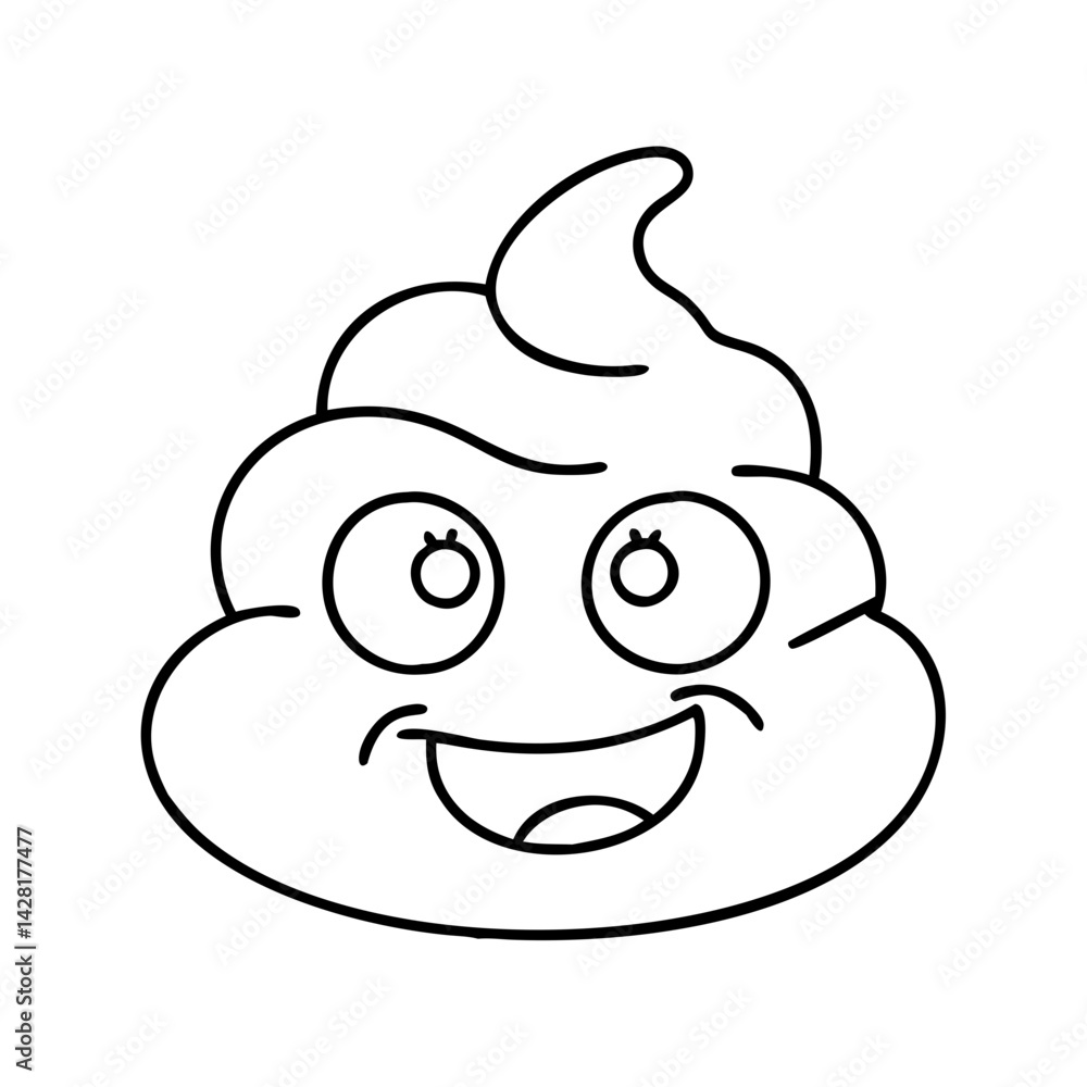 Vector de Stock po op emoji icon, po op emoji line art - simple line ...