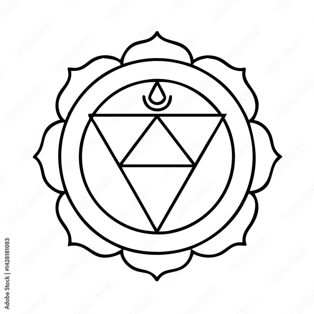 root chakra symbol icon, root chakra symbol line art - simple line art ...