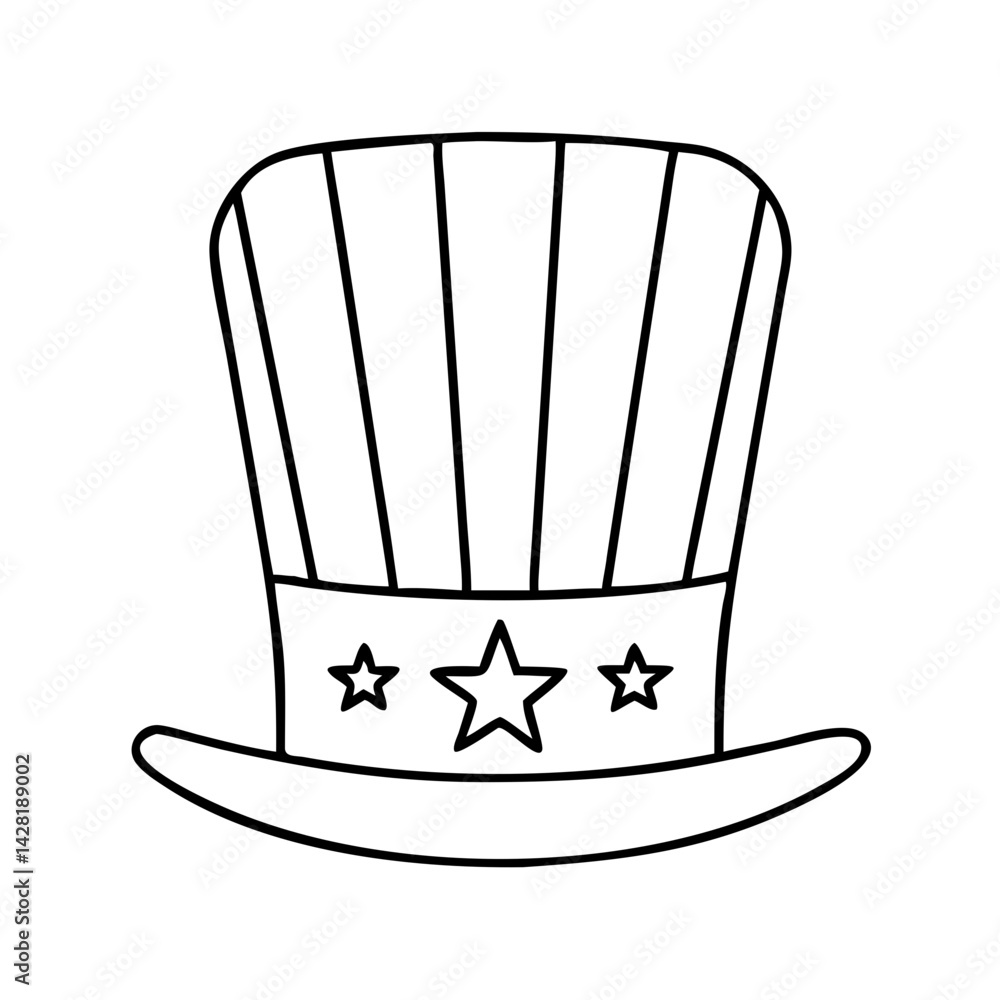 Praca wektorowa bez tantiem: uncle sam hat icon, uncle sam hat line art ...