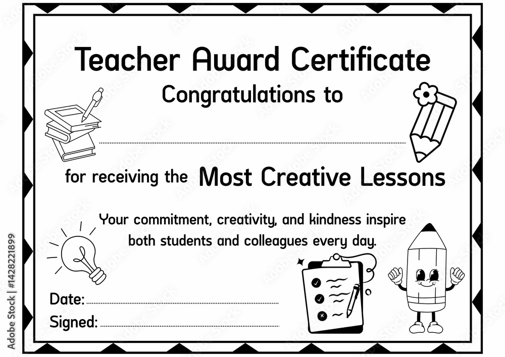 Teacher Appreciation Award Certificate for Kids | Printable Template ...