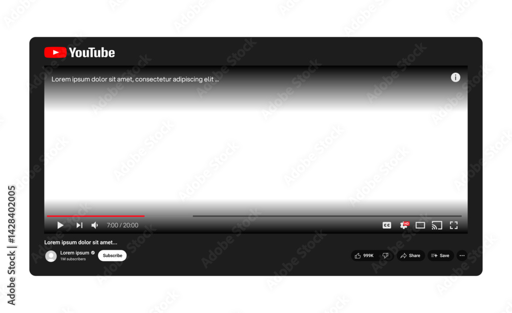 YouTube mobile UI mockup 2025 featuring video player, comments, and ...