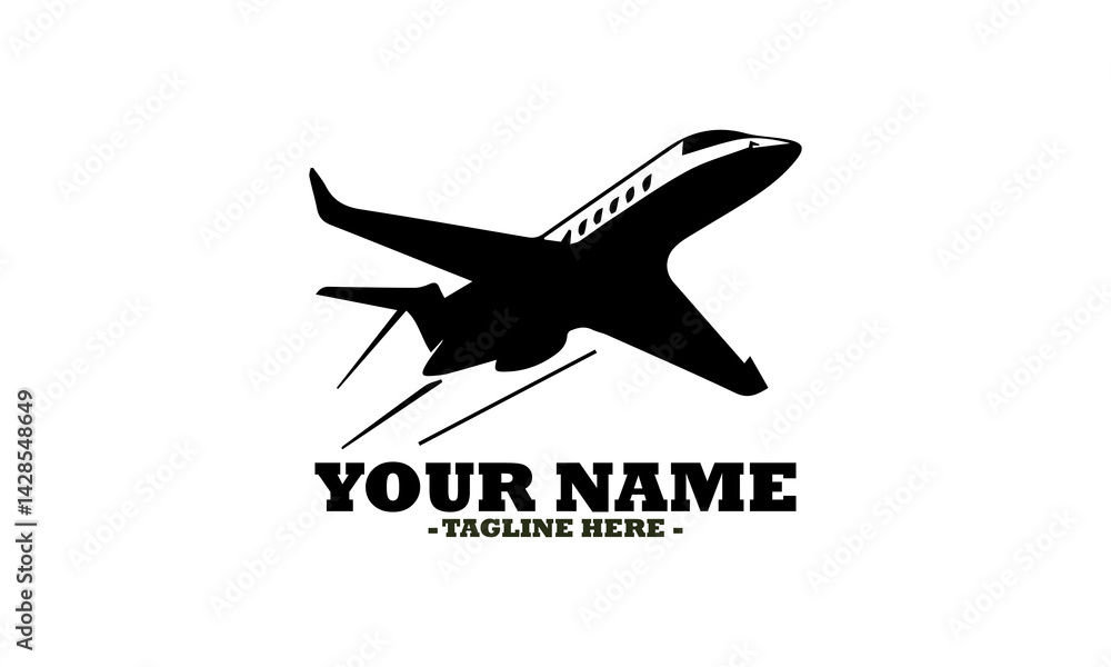 illustration of a modern private jet ascending with stylized motion ...