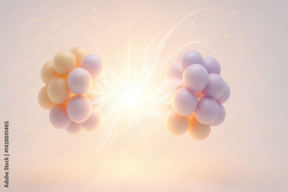 Atomic Fusion: A visual representation of atomic fusion, where atoms ...
