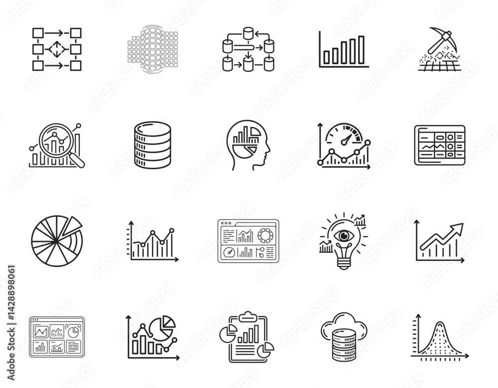 20 Data Science and Analytics Icons set の Stock ベクター | Adobe Stock