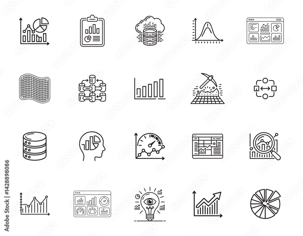 20 Data Science and Analytics Icons set の Stock ベクター | Adobe Stock