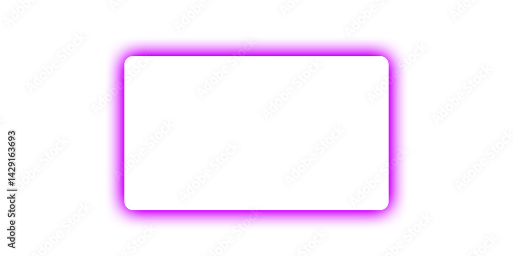 purple square frame. Empty White Rectangle with Purple Neon Border ...