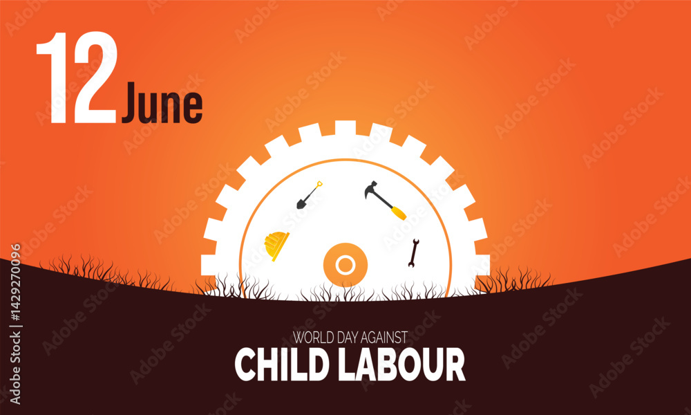 World day against child labour. June 12. holiday concept, Perfect for ...