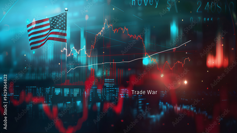 Digital technology global business trade war, tariffs and US government ...