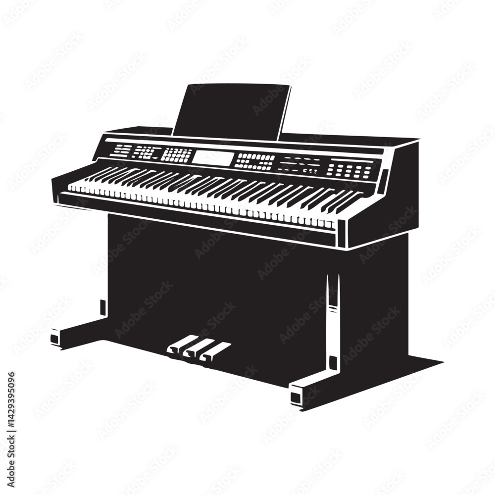 Keys of Expression: A Sleek Collection of Electric Piano Vector ...