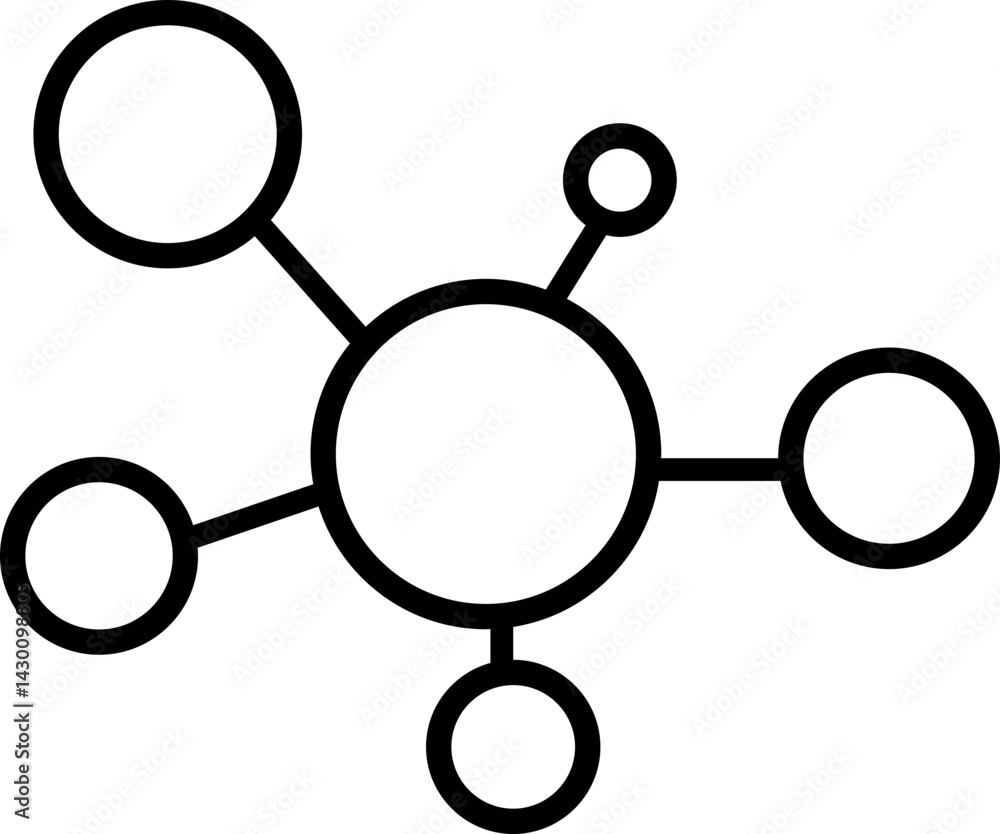 Molecule or formula icon in line. The Chemistry chemical structure ...