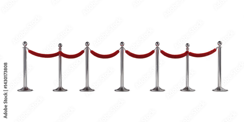 Set of stanchions with red velvet ropes png velvet rope barrier png ...