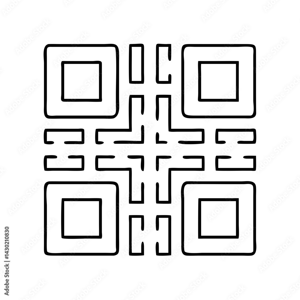 Стоковое векторное изображение «qr code icon, qr code line art - simple ...