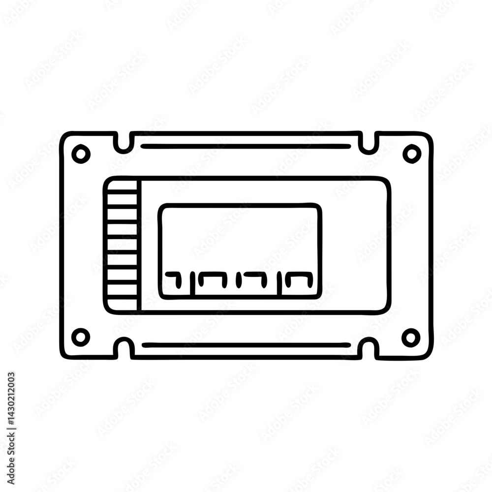 ssd icon, ssd line art - simple line art of ssd, perfect for ssd logos ...