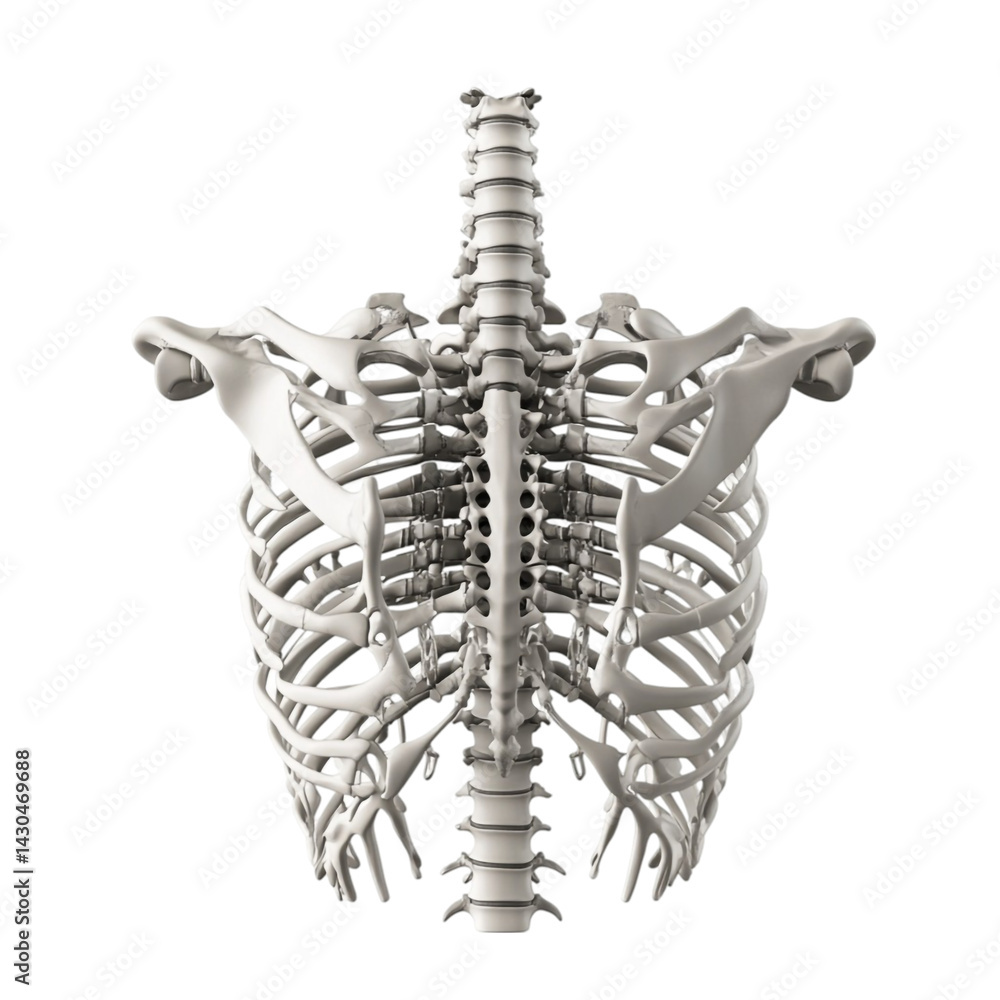 Human torso skeleton spinal column ribs anatomy model Stock Photo ...