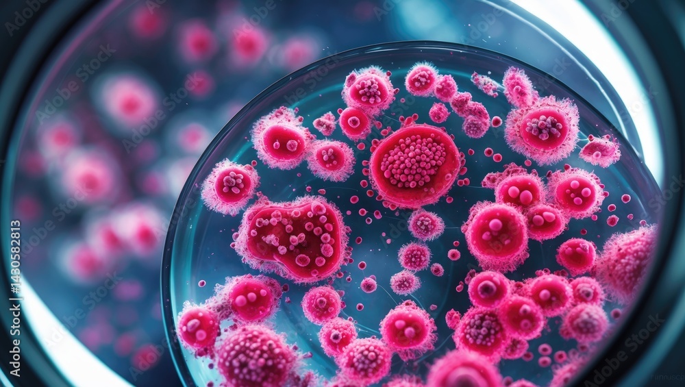 Stained specimen smear revealing cocci bacteria, mucus, and abundant ...